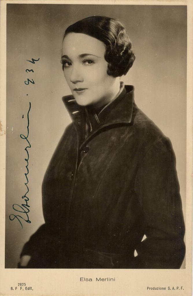 Autografo di Elsa Merlini Cantante Attrice Cartolina con Firma e Data ...
