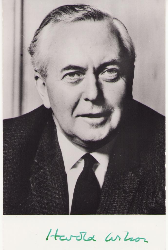 Autografo di Harold Wilson Lord Politico Fotografia con Firma ...