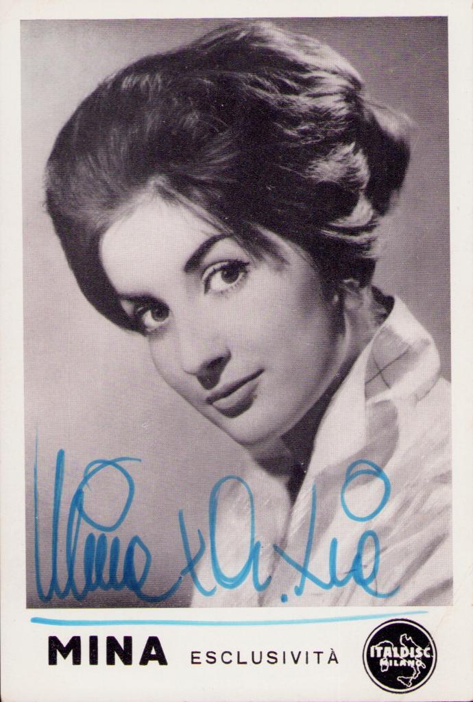 Autografo di Mina Anna Maria Mazzini Cantante Fotografia con Firma ...