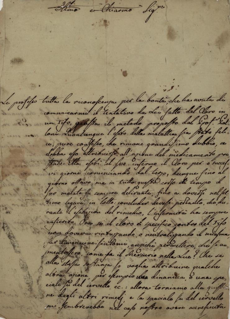 AUTOGRAFO DI PAOLO RUFFINI MATEMATICO E MEDICO LETTERA DUBBI SU CURA ...