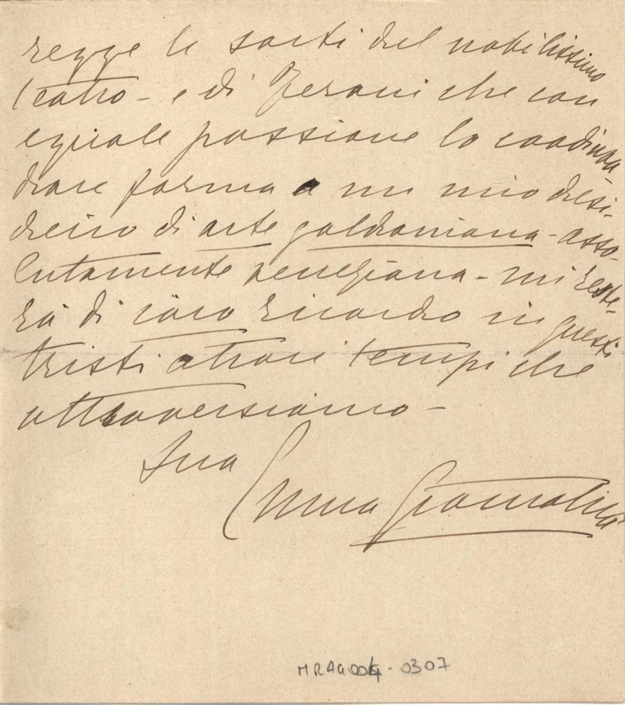 Autografo di Emma Gramatica Apprezzamento Teatro La Fenice Venezia ...