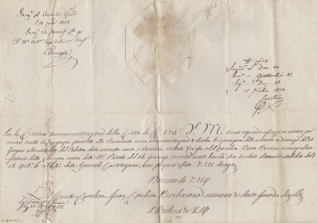 Autografo di Carlo Alberto di Savoia Lettera Barbaroux Patente Bava ...